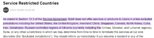 Bybit Restricted Countries and Regions
